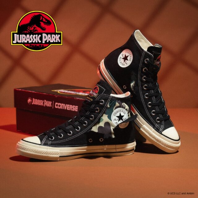 8月8日発売｜CONVERSE | JURASSIC PARK ヴィンテージな風合いで蘇る、ジュラシック・パークの世界